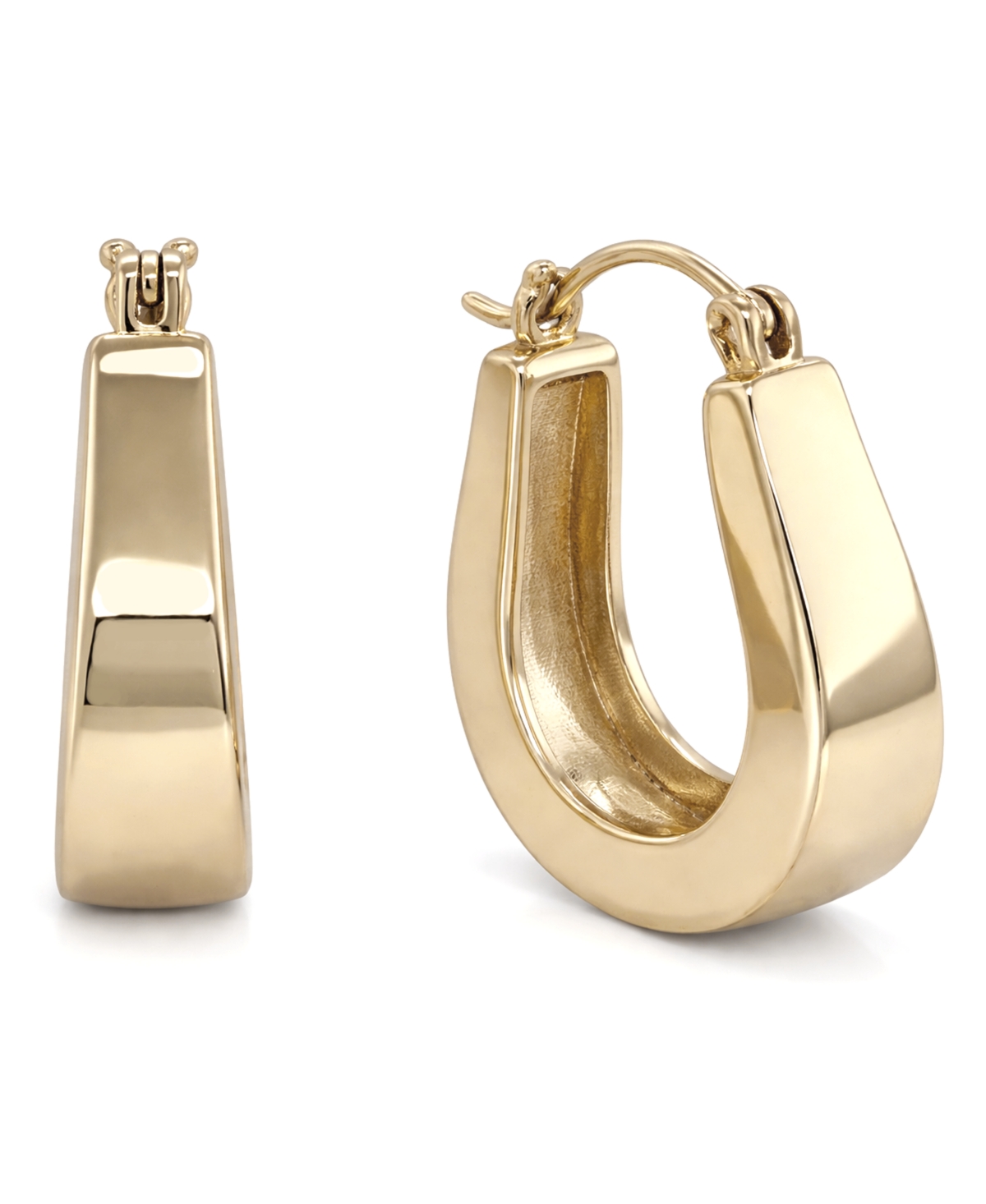 And Now This Polished Click Top Hoop Earrings - Gold