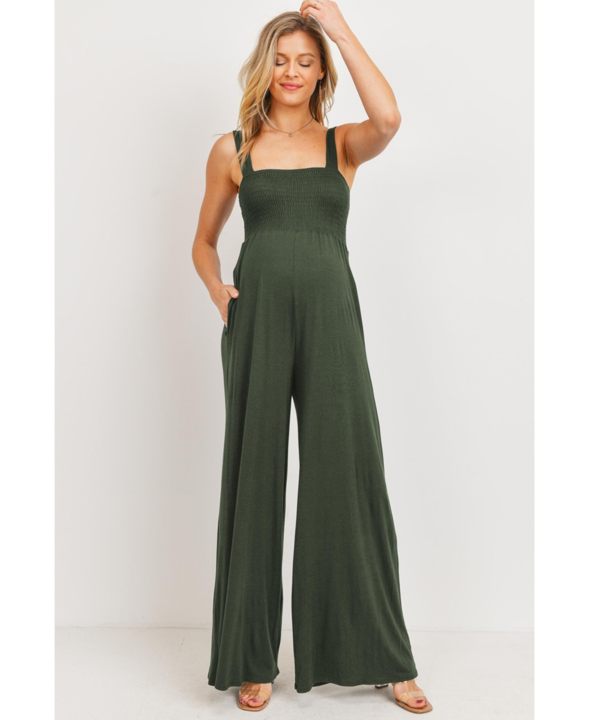 Click here for Hello Miz Maternity Sleeveless Smocked Bodice Wide... prices