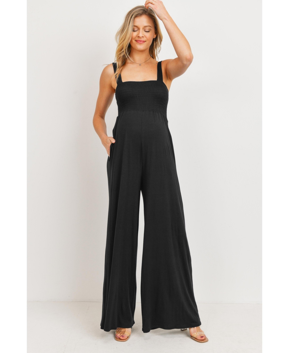 Click here for Hello Miz Maternity Sleeveless Smocked Bodice Wide... prices