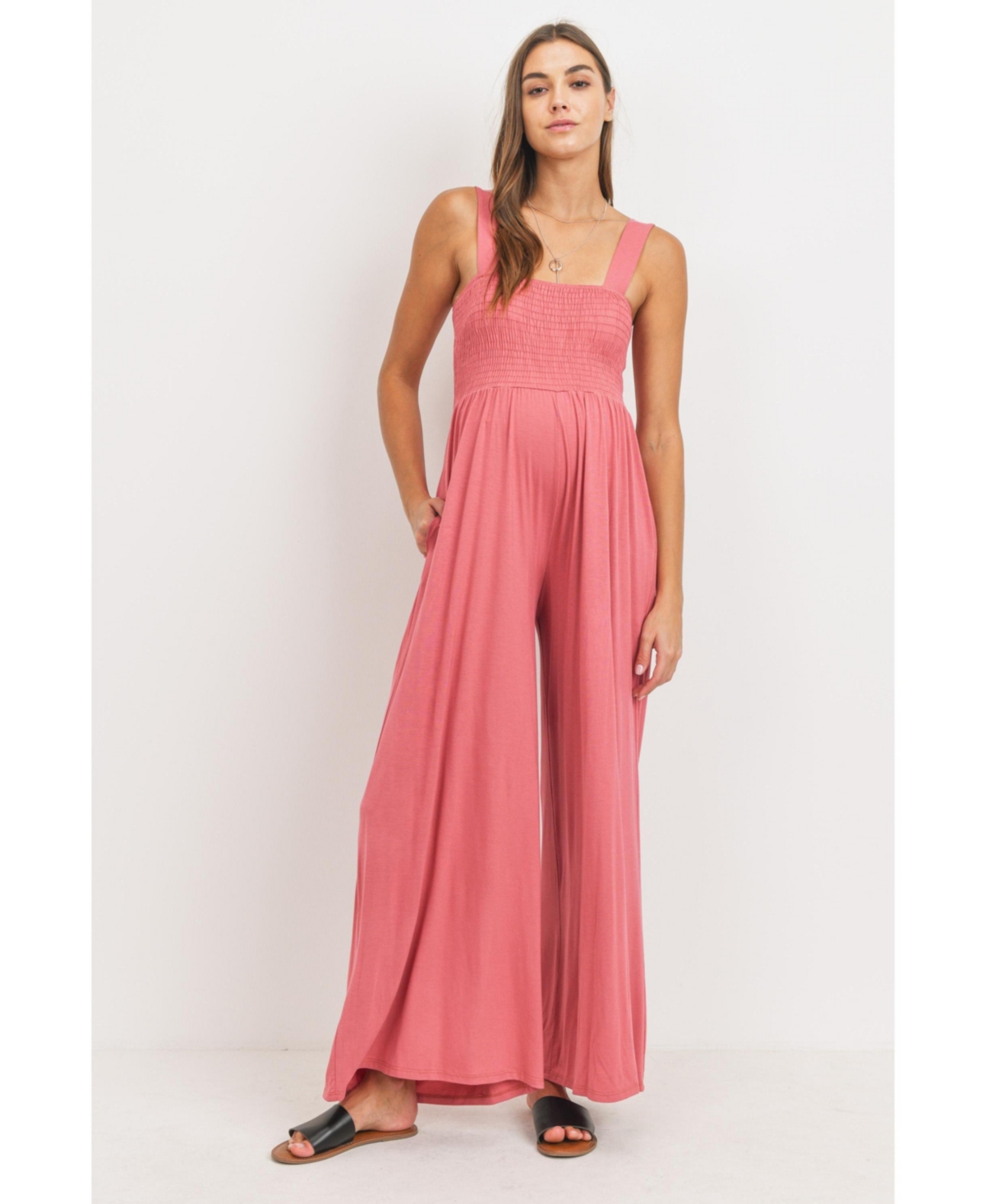 Click here for Hello Miz Maternity Sleeveless Smocked Bodice Wide... prices