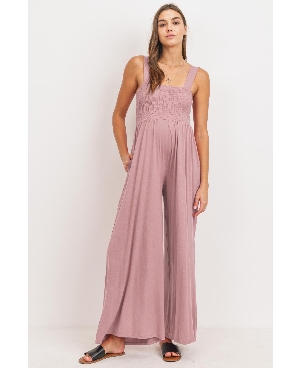 Click here for Hello Miz Maternity Sleeveless Smocked Bodice Wide... prices