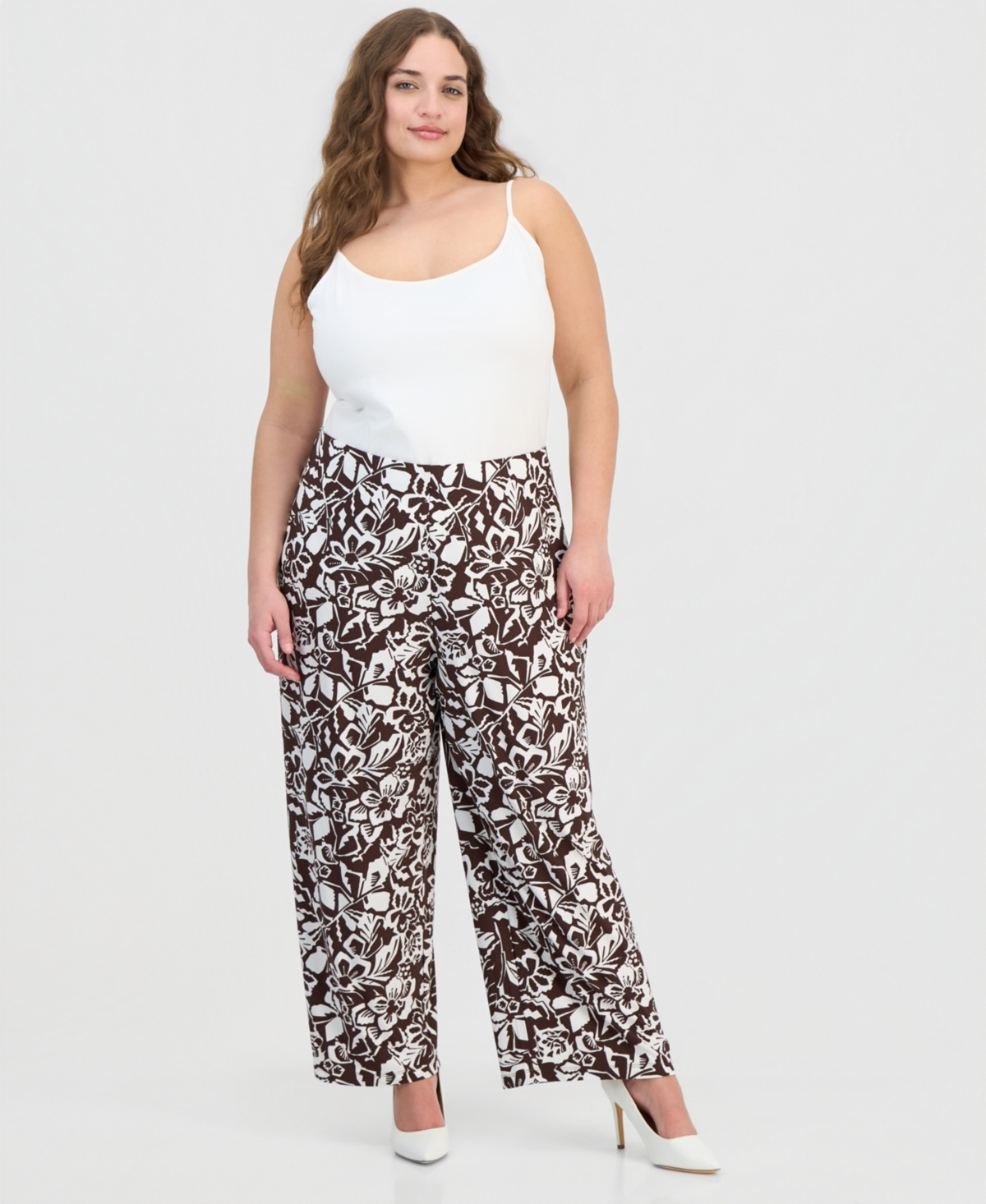 Click here for Anne Klein Essentials Plus Size Pull-On Wide-Leg P... prices