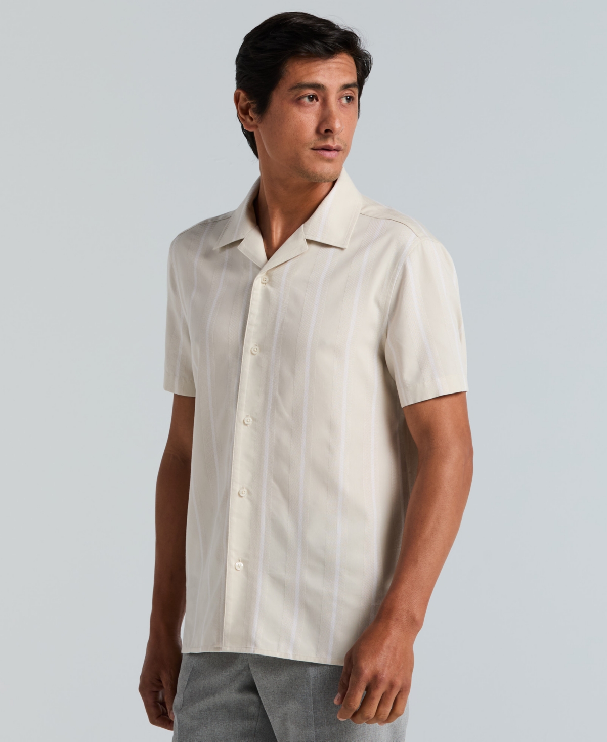 Click here for Perry Ellis Mens Short Sleeve Striped Button-Front... prices