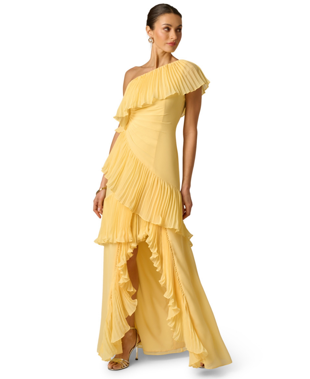 Click here for Adrianna Womens One-Shoulder Chiffon High Low Gown... prices