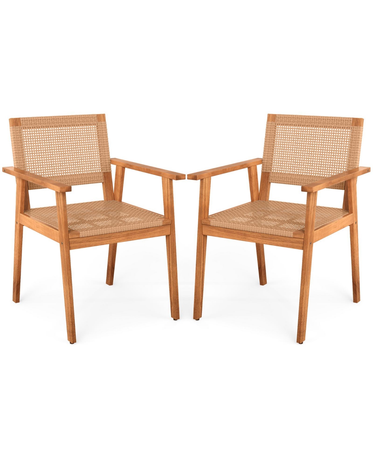 Click here for Slickblue 2-Piece Acacia Wood Patio Chairs with Ra... prices