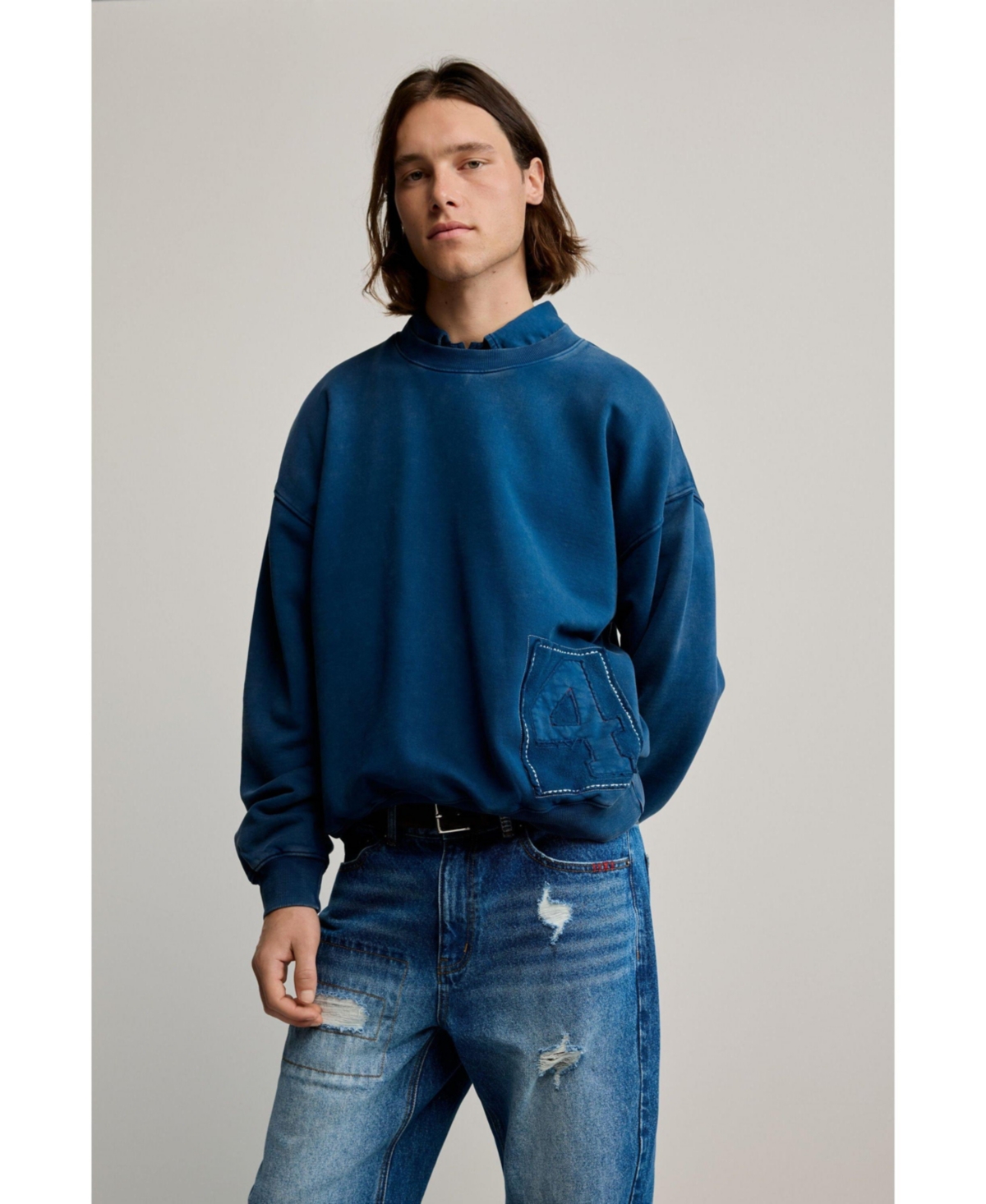 Click here for Desigual Mens Plain sweatshirt logo - Blue prices