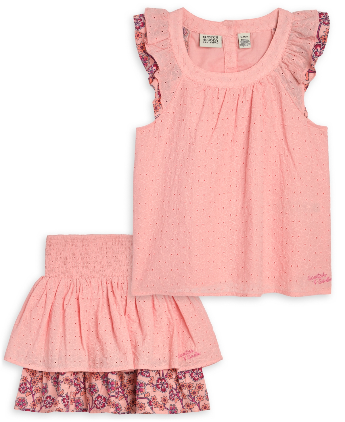 Click here for Scotch & Soda Girls 7-14 Eyelet Ruffle-Sleeve Top... prices