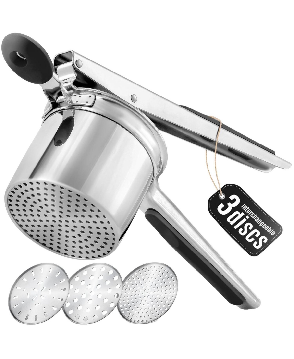Click here for Zulay Kitchen Potato Ricer with 3 Interchangeable... prices