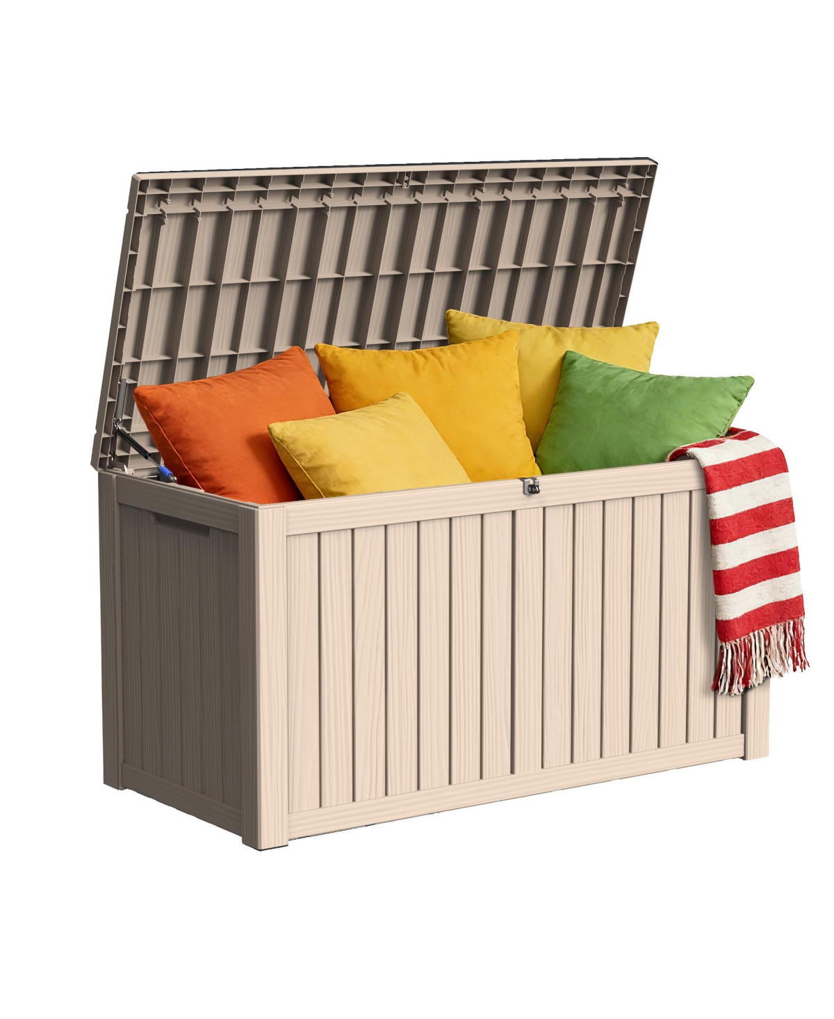 Click here for Decksplore 150 Gallon deck box - Light/Pastel Brow... prices