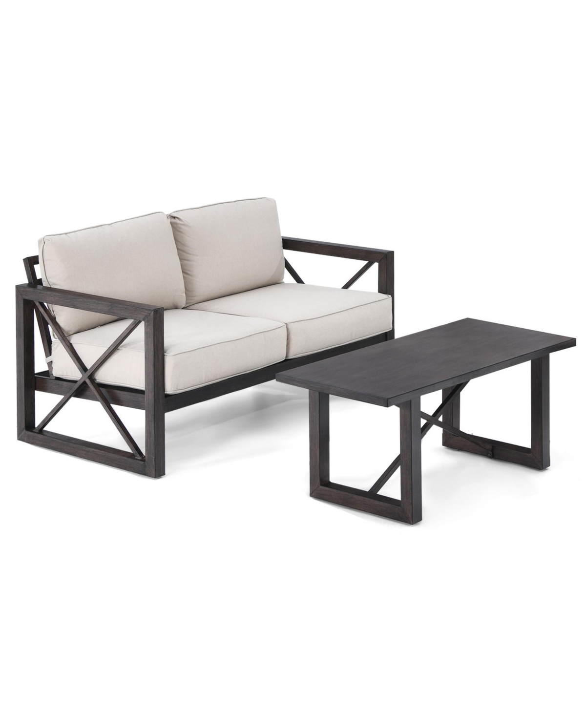 Click here for Gymax 2PCS Patio Loveseat & Table Set Cushioned Ou... prices