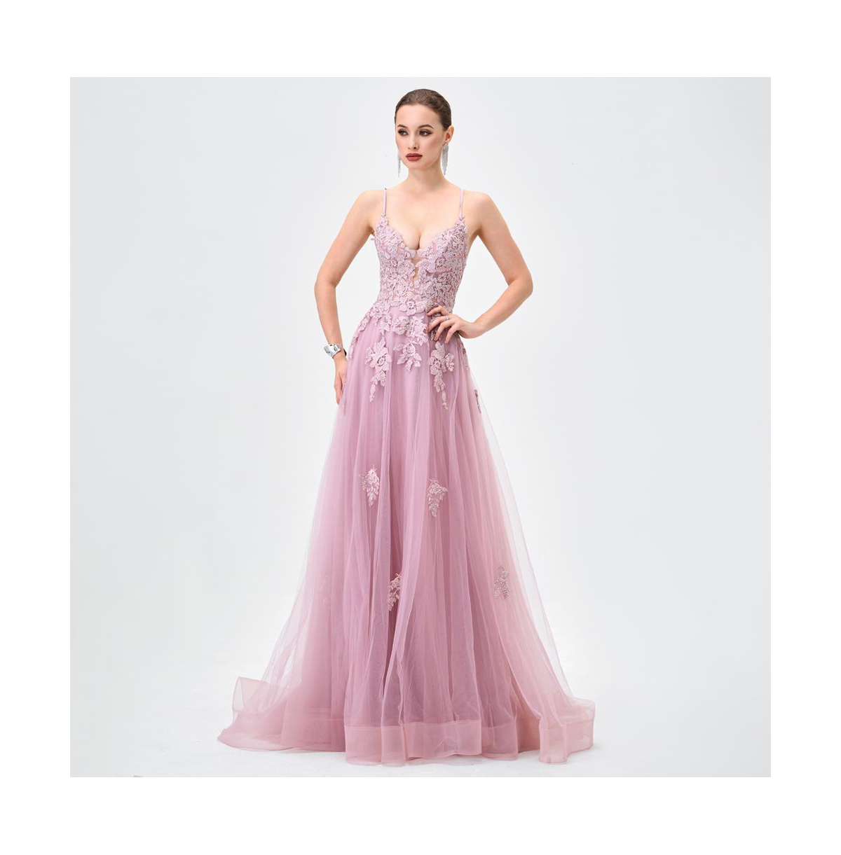 Click here for Bariano Womens Morgany Plunging Ball Gown - Dusty... prices
