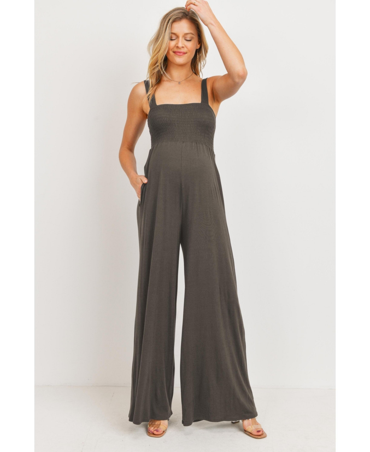 Click here for Hello Miz Maternity Sleeveless Smocked Bodice Wide... prices