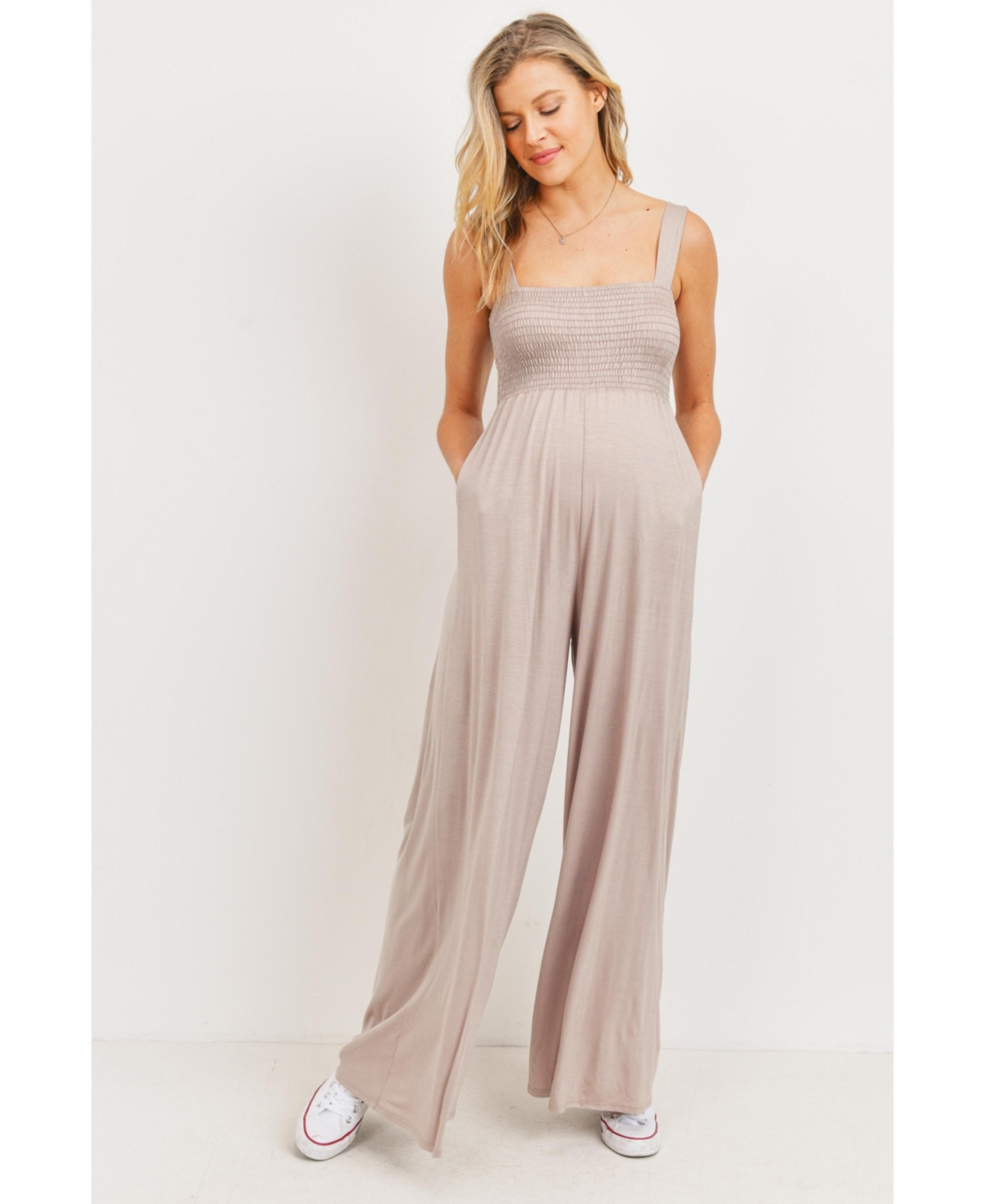 Click here for Hello Miz Maternity Sleeveless Smocked Bodice Wide... prices