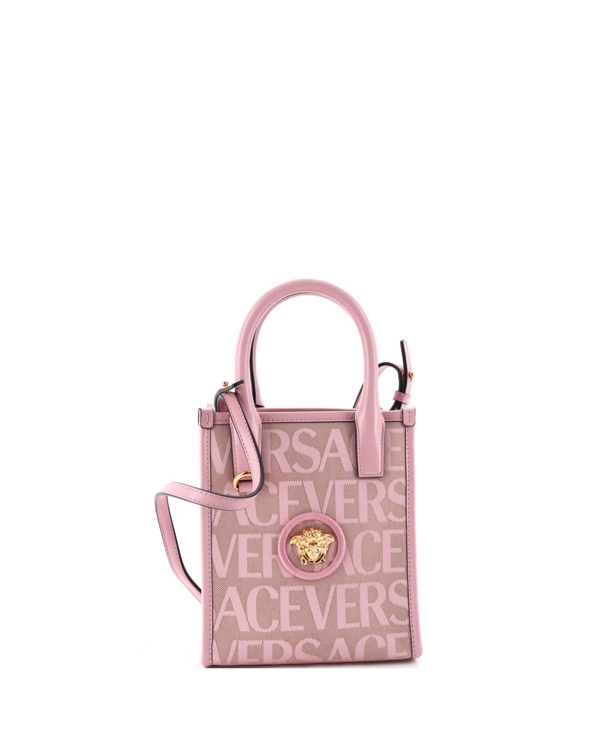 Click here for Pre-Owned Versace Mini La Medusa Tote All Over Log... prices