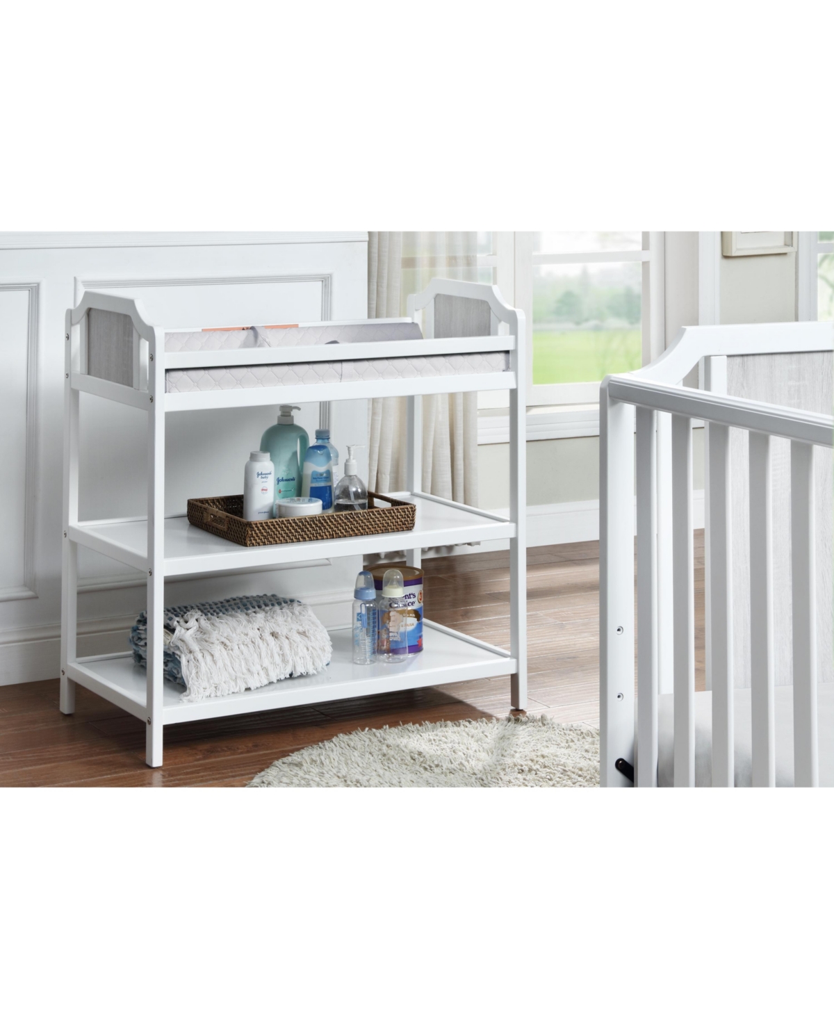 Click here for Flynama Modern Changing Table White Graystone Fini... prices