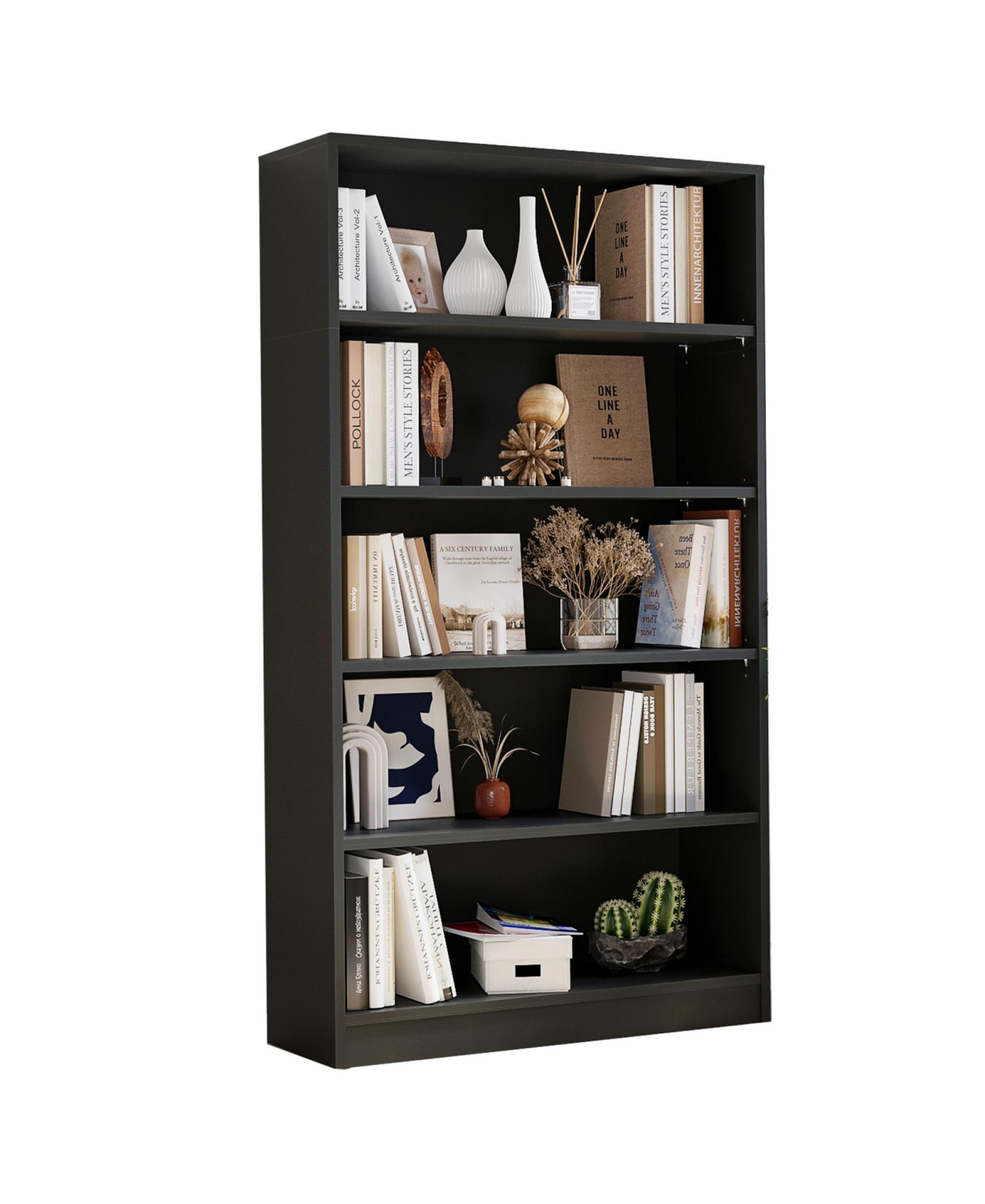 Click here for Rainsken 5 Shelf Modern Wood Bookshelf  60 Inch Ta... prices
