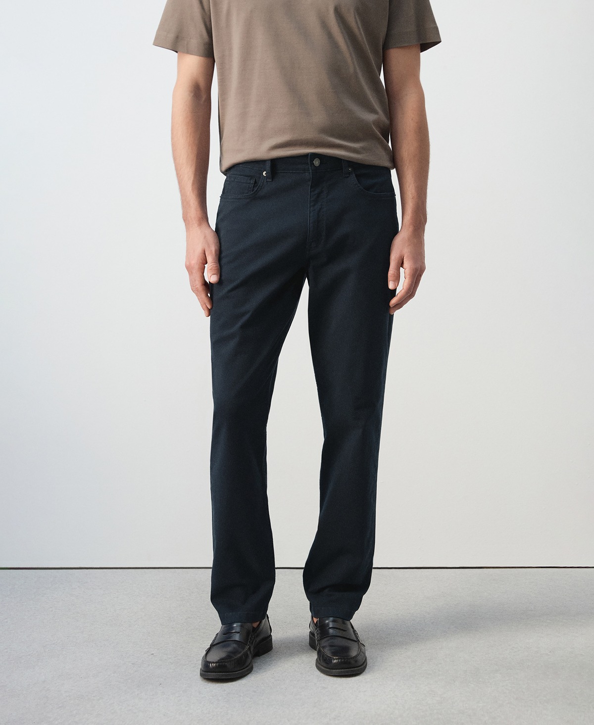 Click here for Mango Mens Regular-Fit Cotton Pants - Navy prices