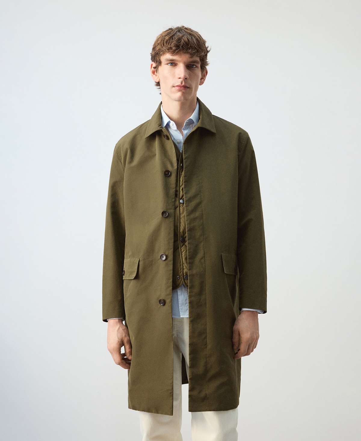 Click here for Mango Mens Removable Water-Repellent Parka - Olive... prices