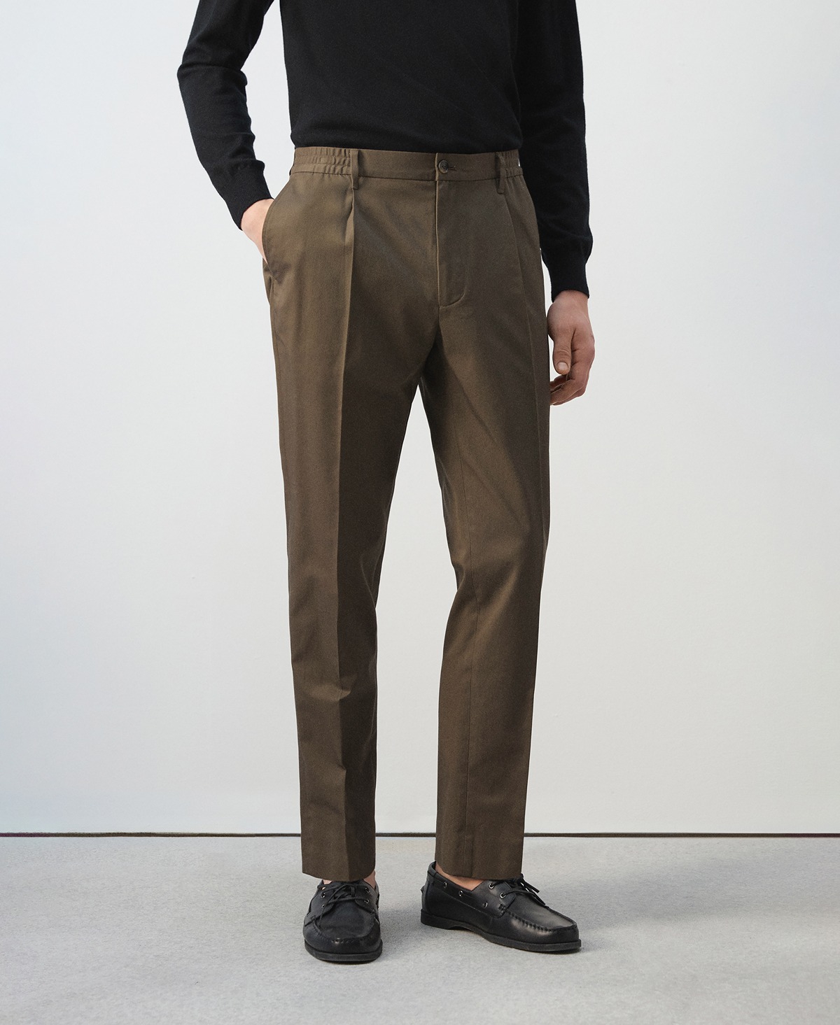 Click here for Mango Mens Regular-Fit Pleated Pants - Brown prices