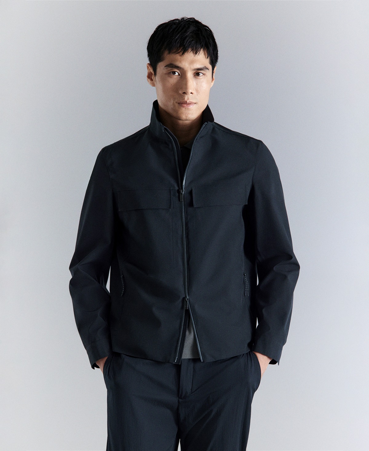 Click here for Mango Mens Pockets Water-Repellent Jacket - Navy prices