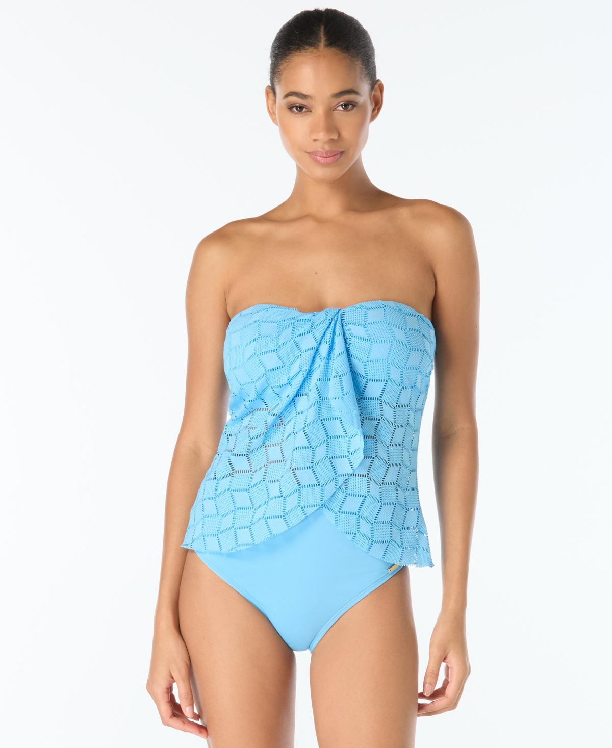 Click here for Vince Camuto Womens Crochet Draped Tankini Top - C... prices