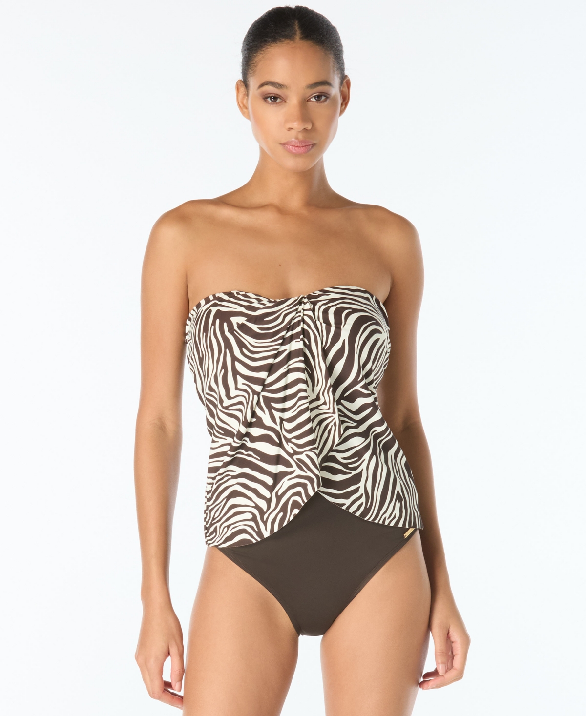 Click here for Vince Camuto Womens Draped Bandeau Neck Tankini To... prices