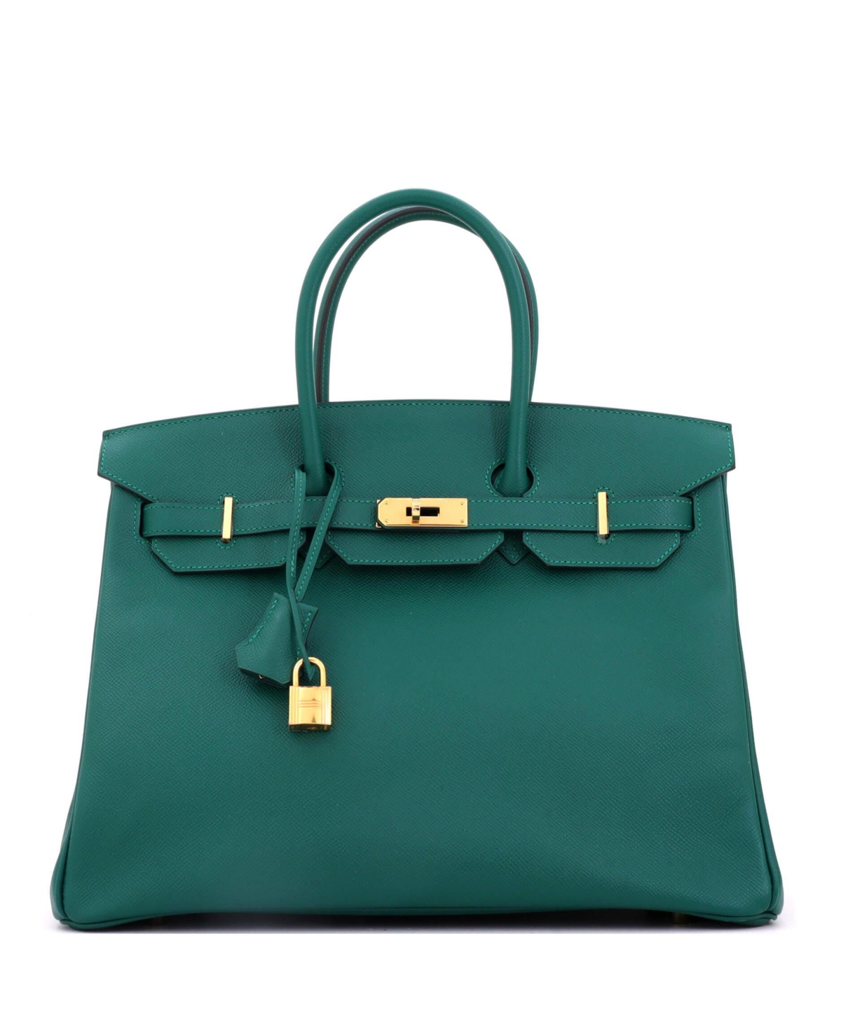 Click here for Pre-Owned HERMES Birkin 35 Handbag Green Epsom wit... prices