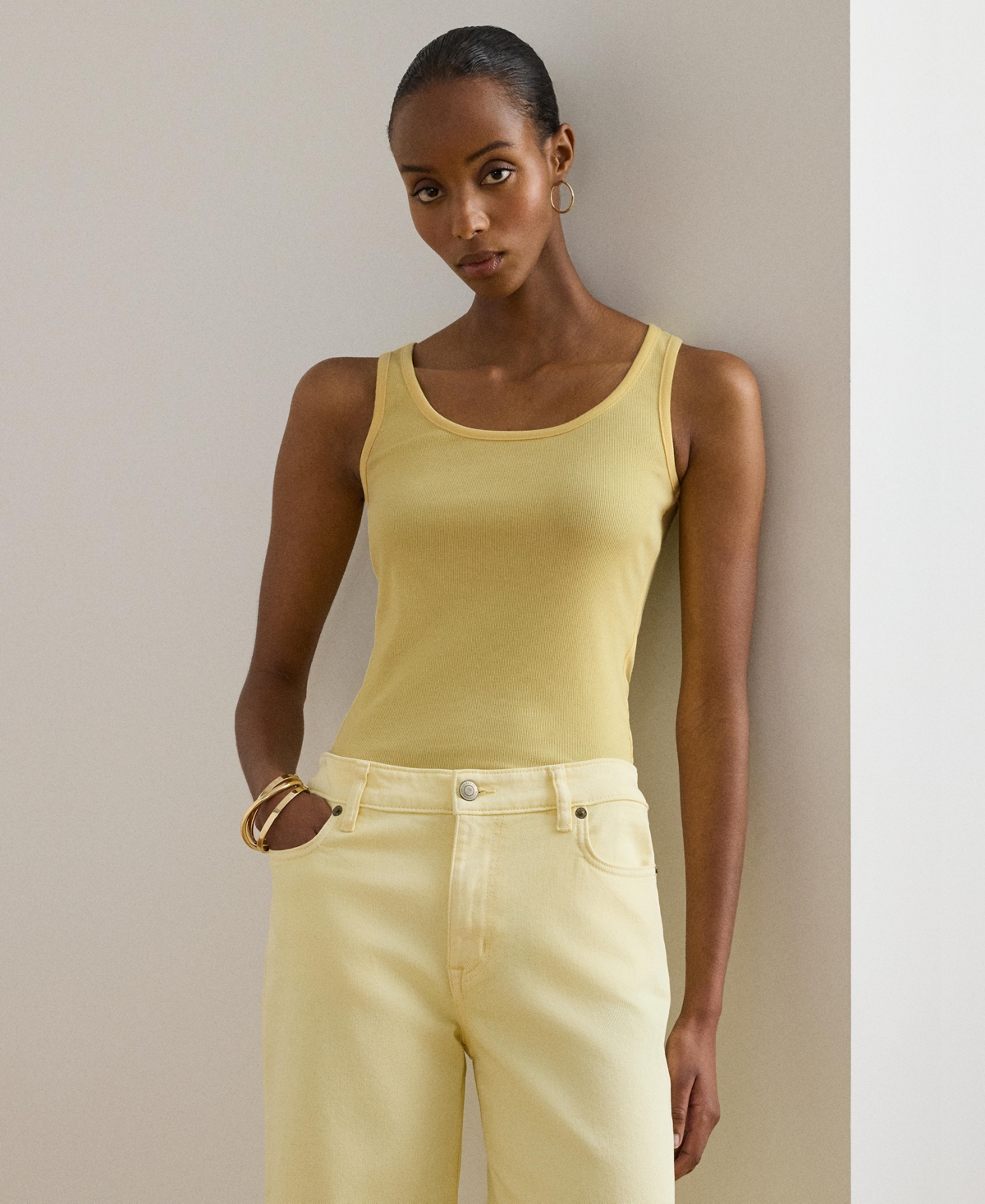 Click here for Lauren Ralph Lauren Stretch Tank Top - Lemon Sorbe... prices