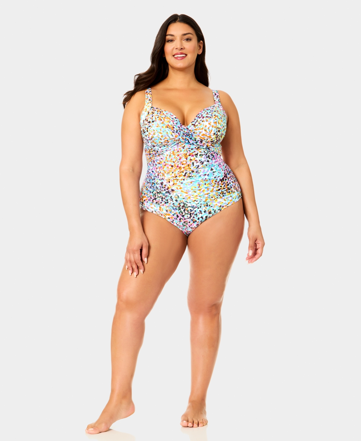 Click here for Anne Cole Plus Size Drape Front Underwire One-Piec... prices