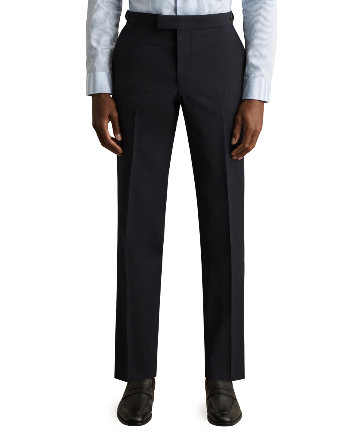 Click here for Reiss Mens Wool-Blend Tailored-Fit Suit Pants - Na... prices