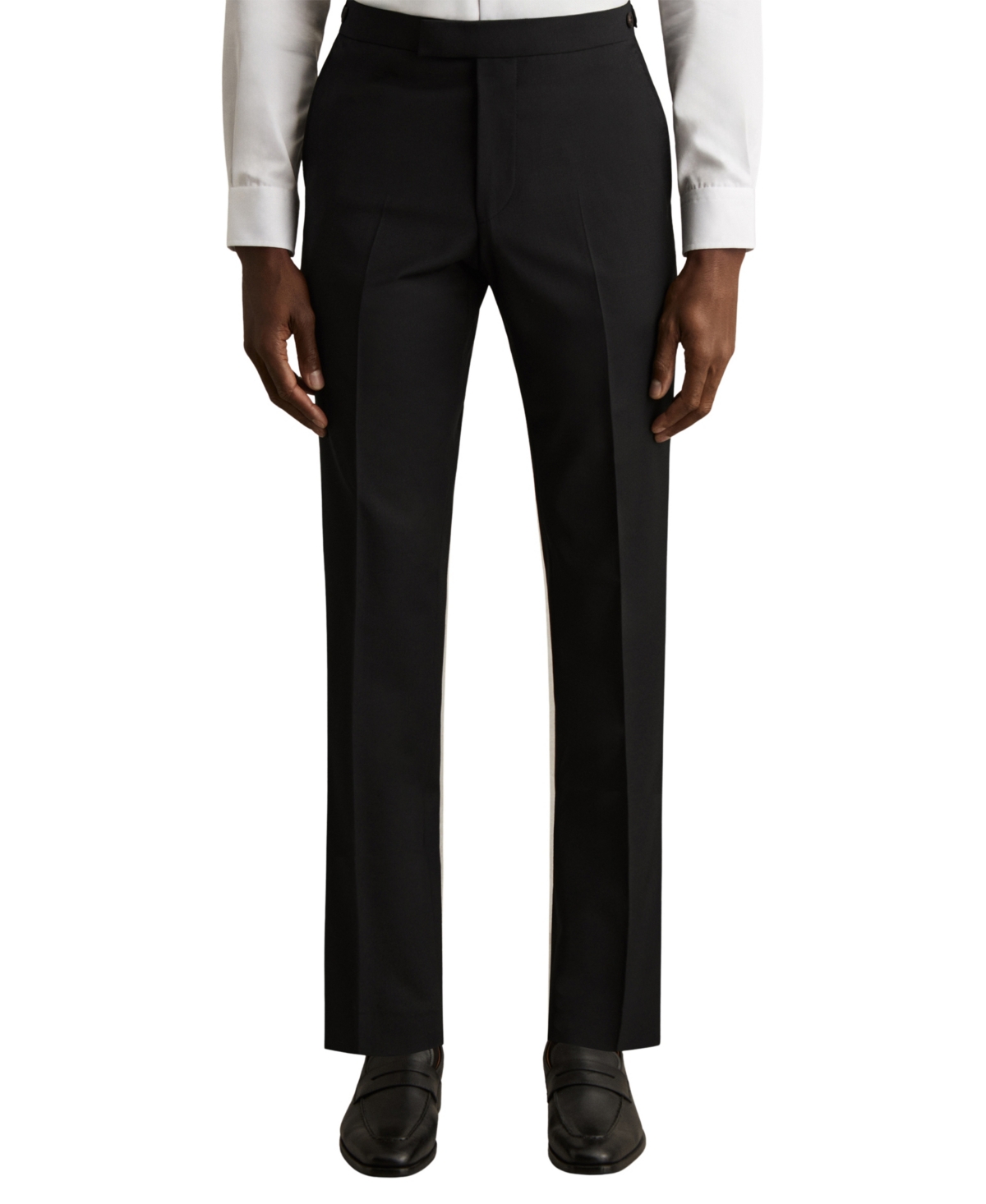 Click here for Reiss Mens Wool-Blend Tailored-Fit Suit Pants - Bl... prices