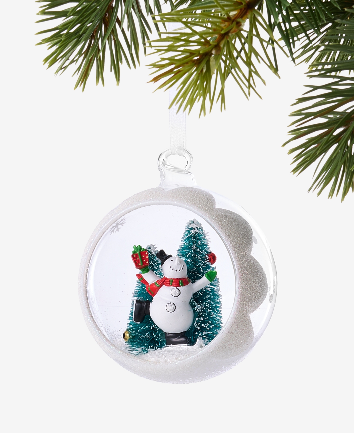 Click here for Holiday Lane Christmas Cheer Snowman Half-Ball Orn... prices