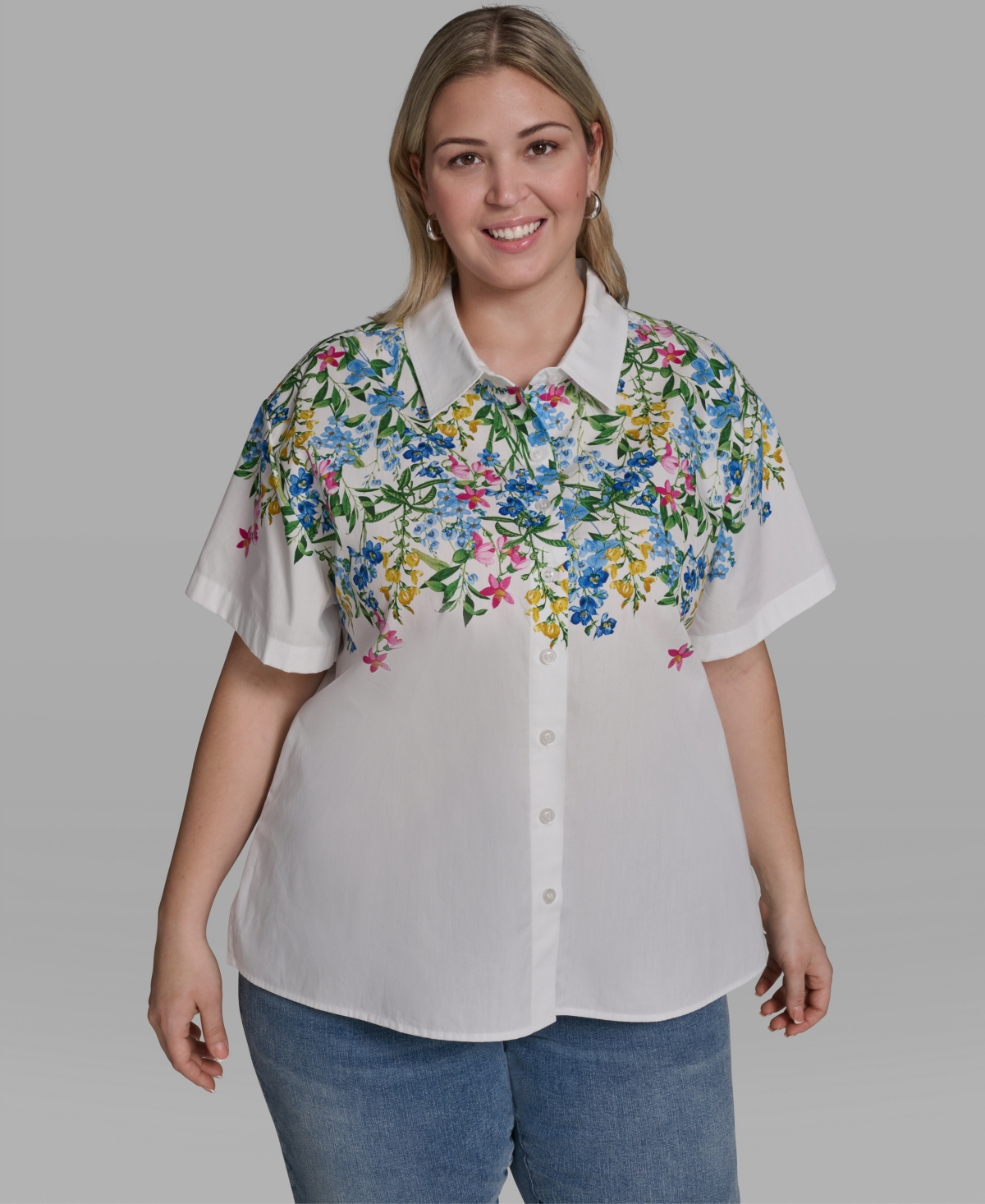 Click here for Karl Lagerfeld Paris Plus Size Multi-Floral Woven... prices