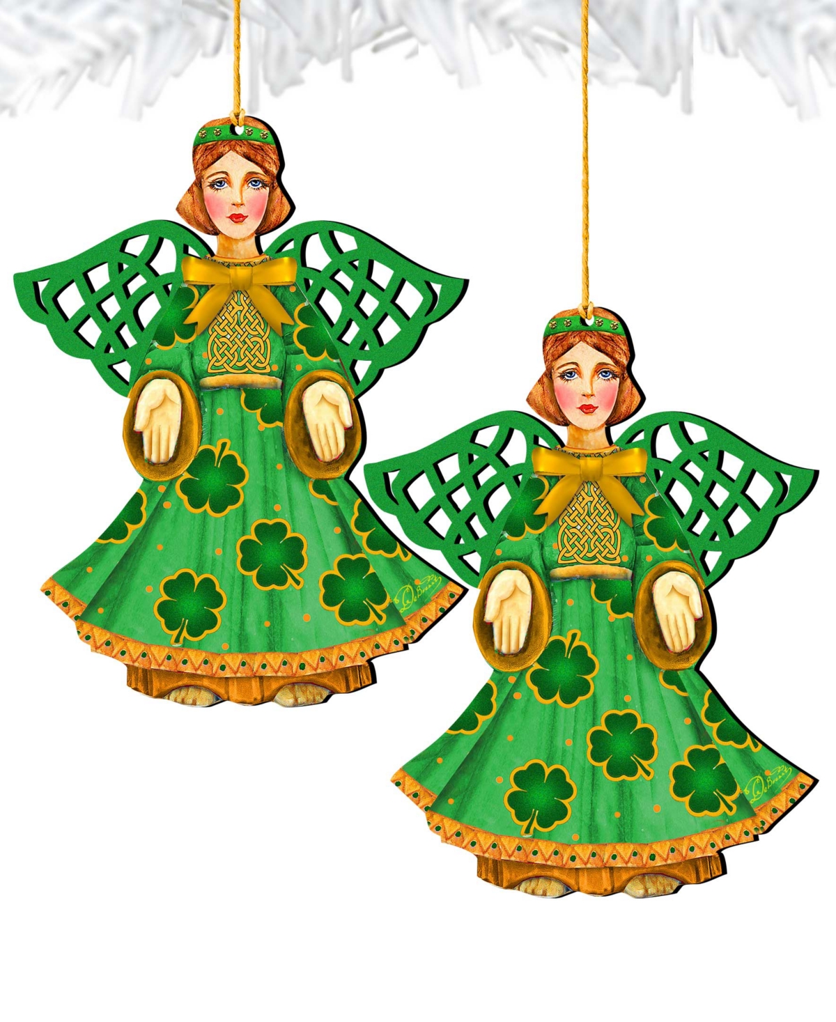 Click here for Designocracy Irish Angel Holiday Ornaments  Set of... prices
