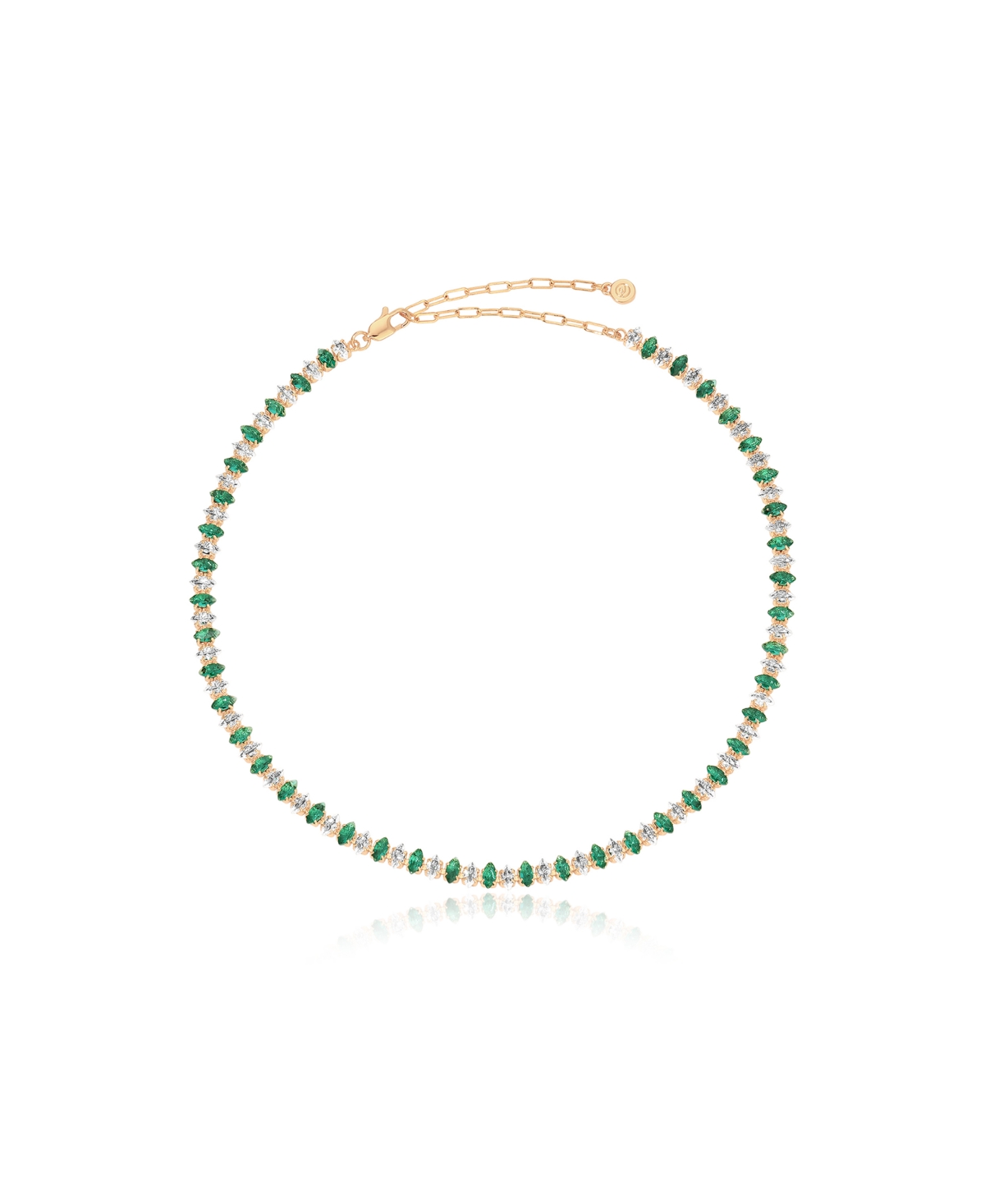 Click here for Ettika Marquise Beaded Choker Necklace - Gold/Gree... prices