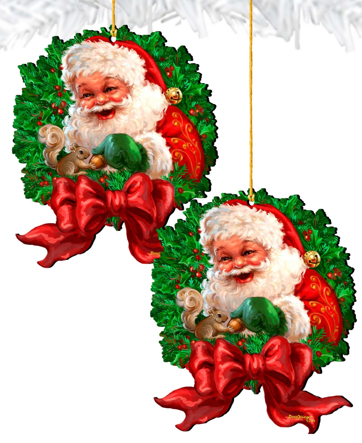 Click here for Designocracy Wreath Santa Bow Holiday Ornaments  S... prices