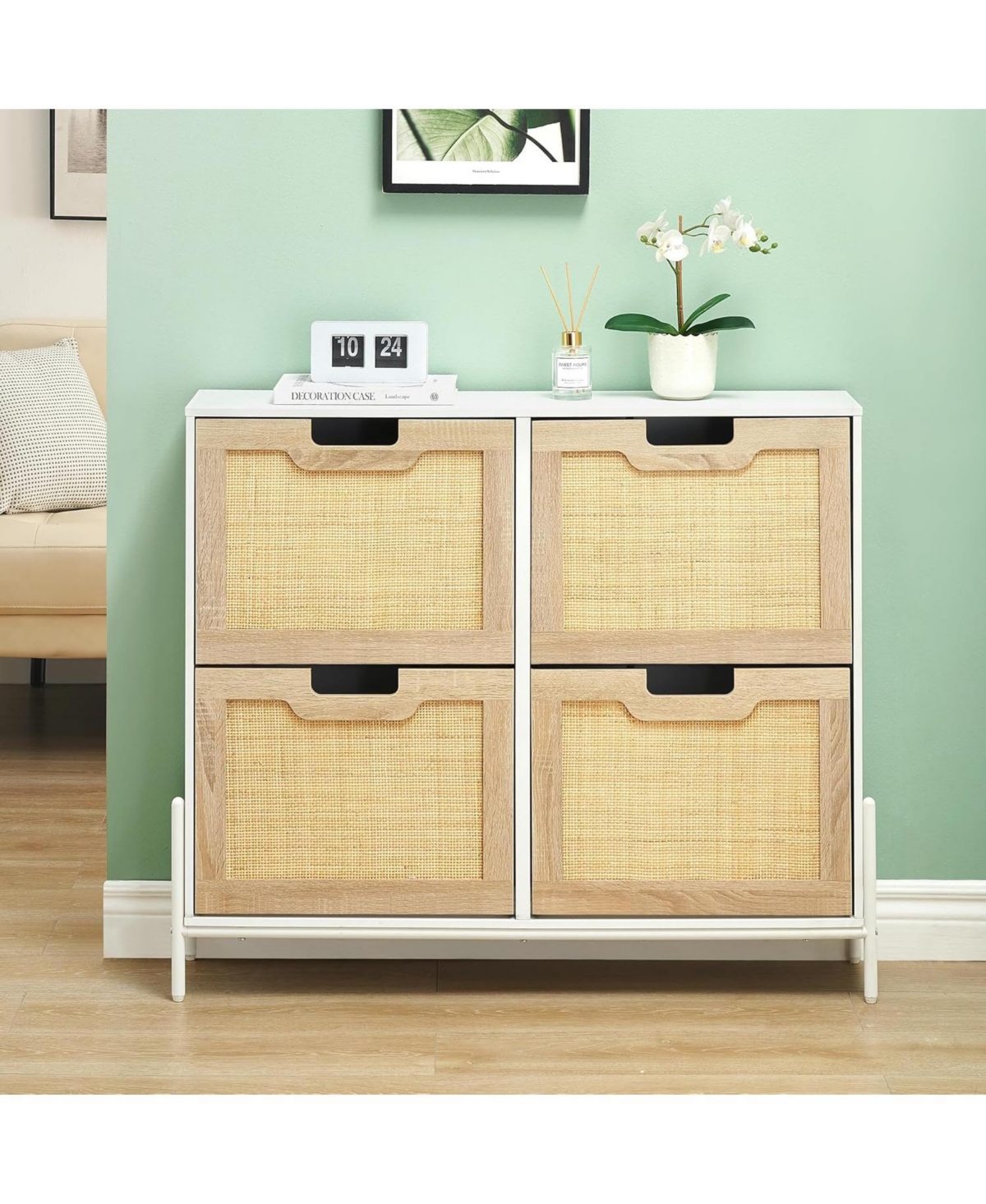 Click here for gaomon Rattan Shoe Cabinet Narrow Organizer with 4... prices