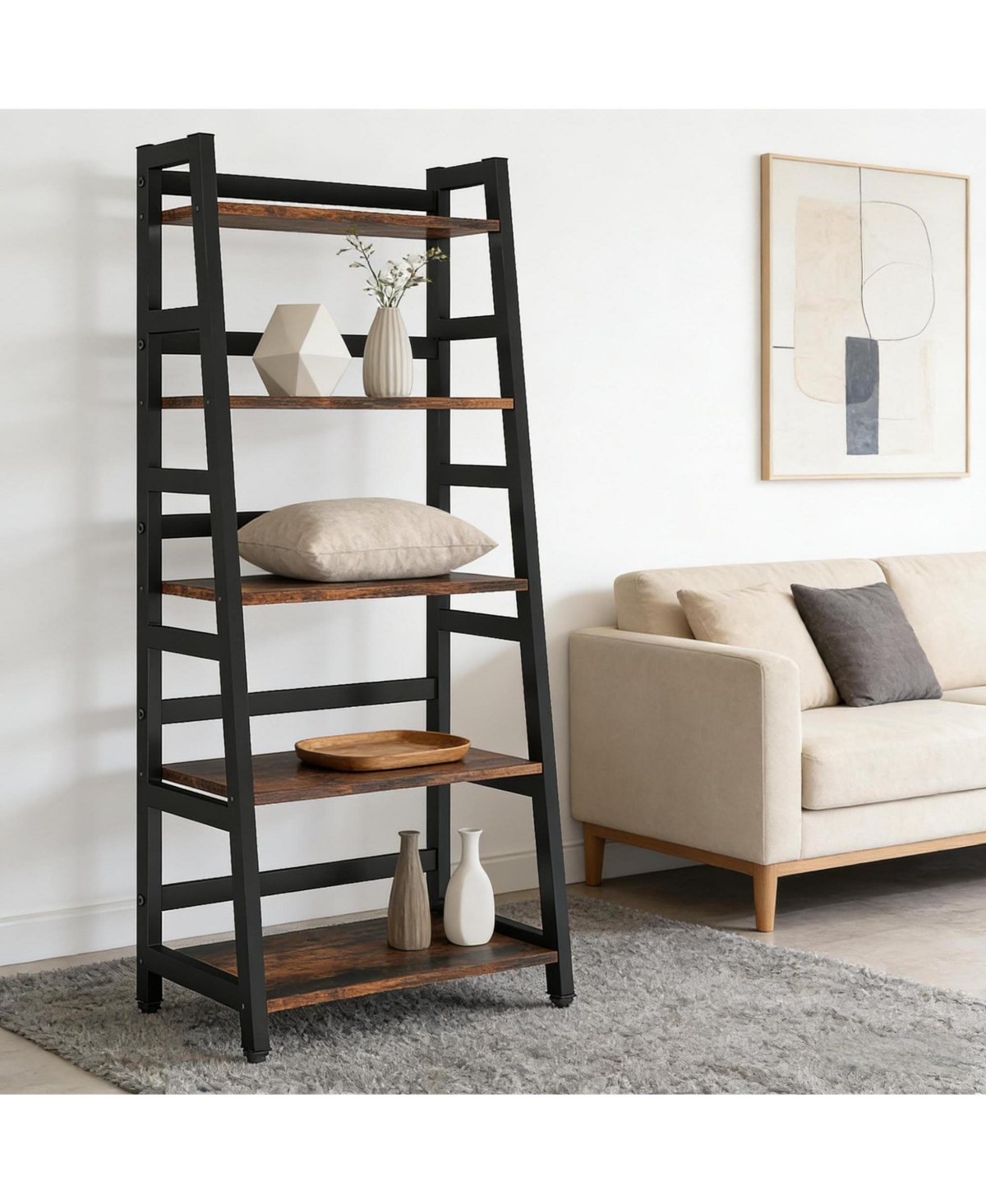Click here for Rainsken 5 - Tier Trapezoid Bookcase  Freestanding... prices