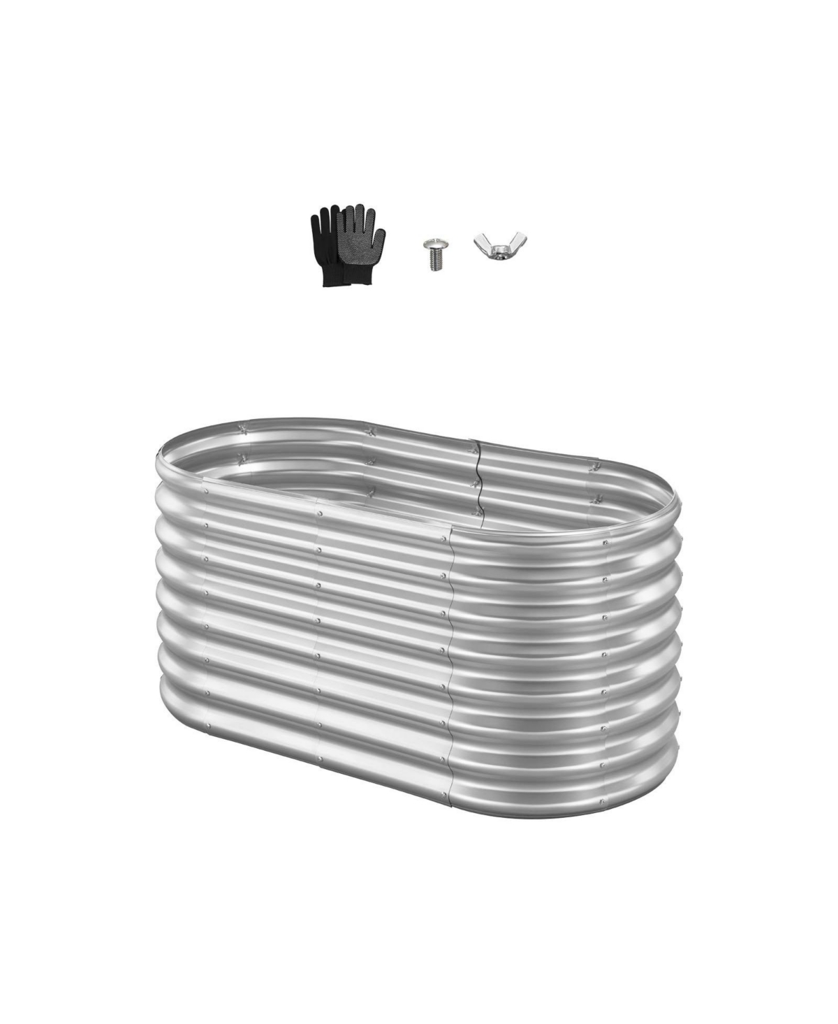 Click here for Slickblue 4x2x2 ft Oval Metal Raised Garden Bed Ga... prices