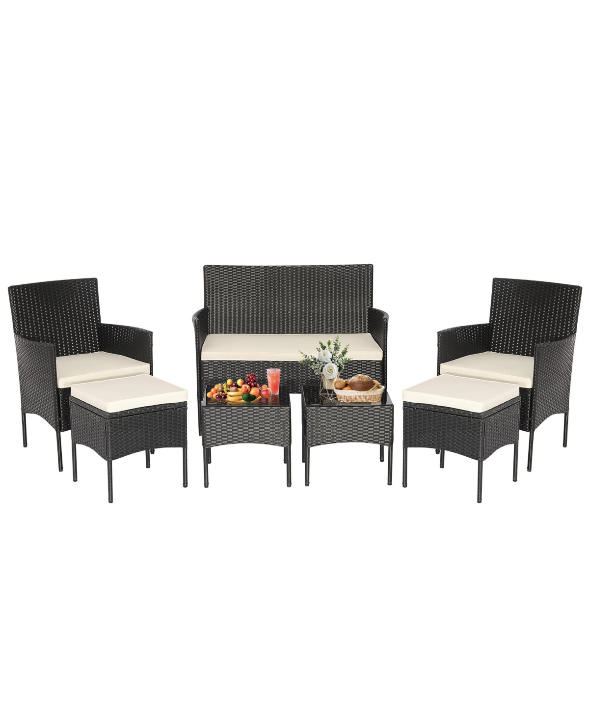 Click here for Gymax 7PCS Outdoor Wicker Sofa Set Patio Rattan So... prices