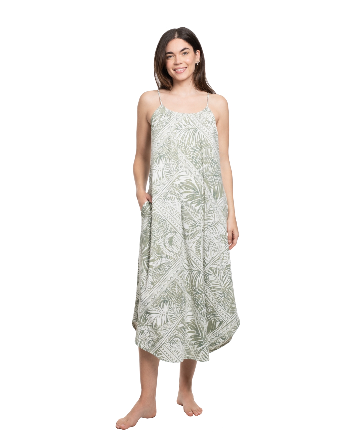 Click here for Linea Donatella Womens Sleeveless Midi Gown - Gree... prices