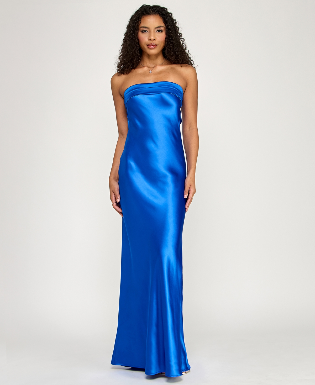 Click here for Emerald Sundae Juniors Strapless Drape-Back Satin... prices