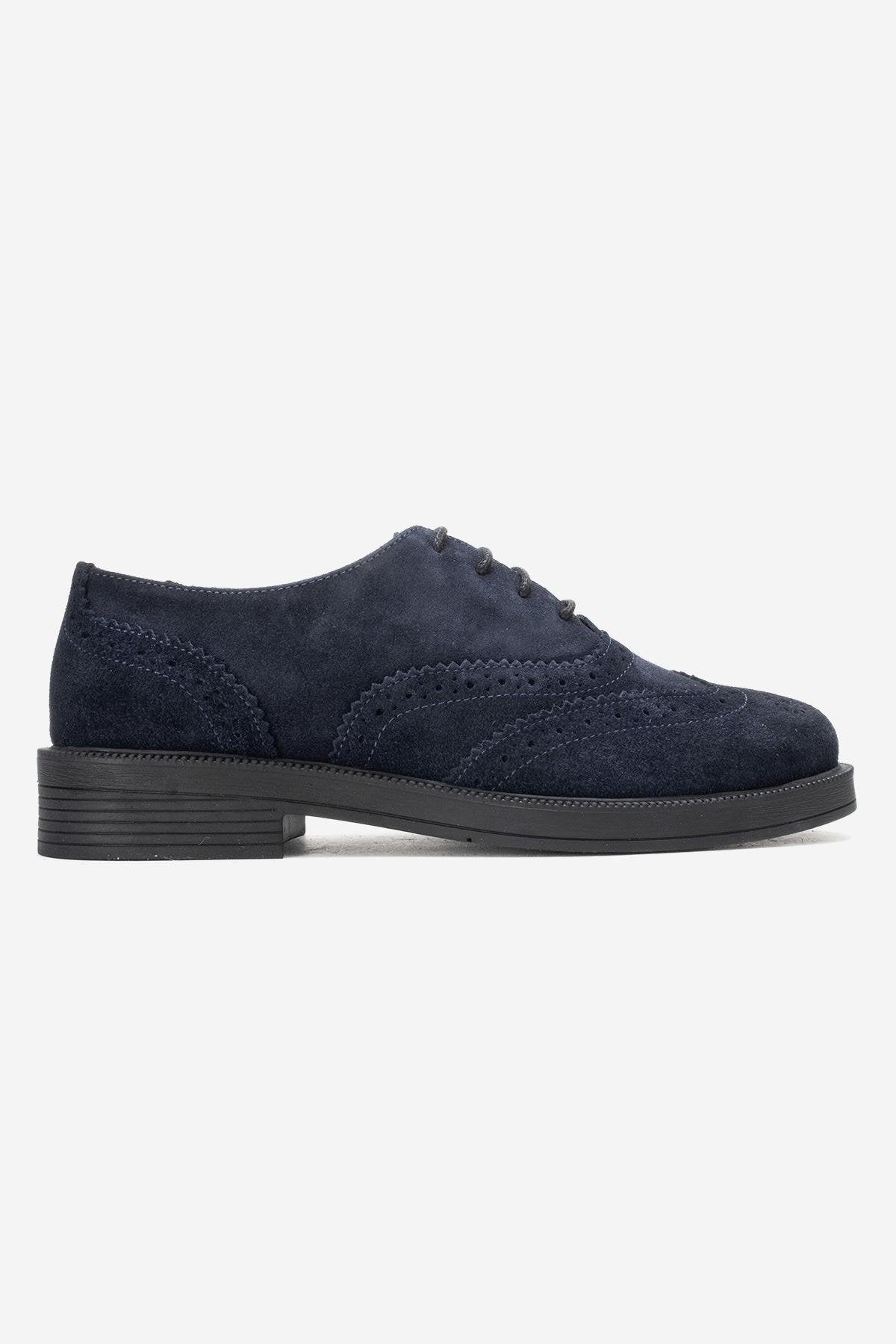 Click here for Avra Leather Oxford (Women) - Navy suede leather prices