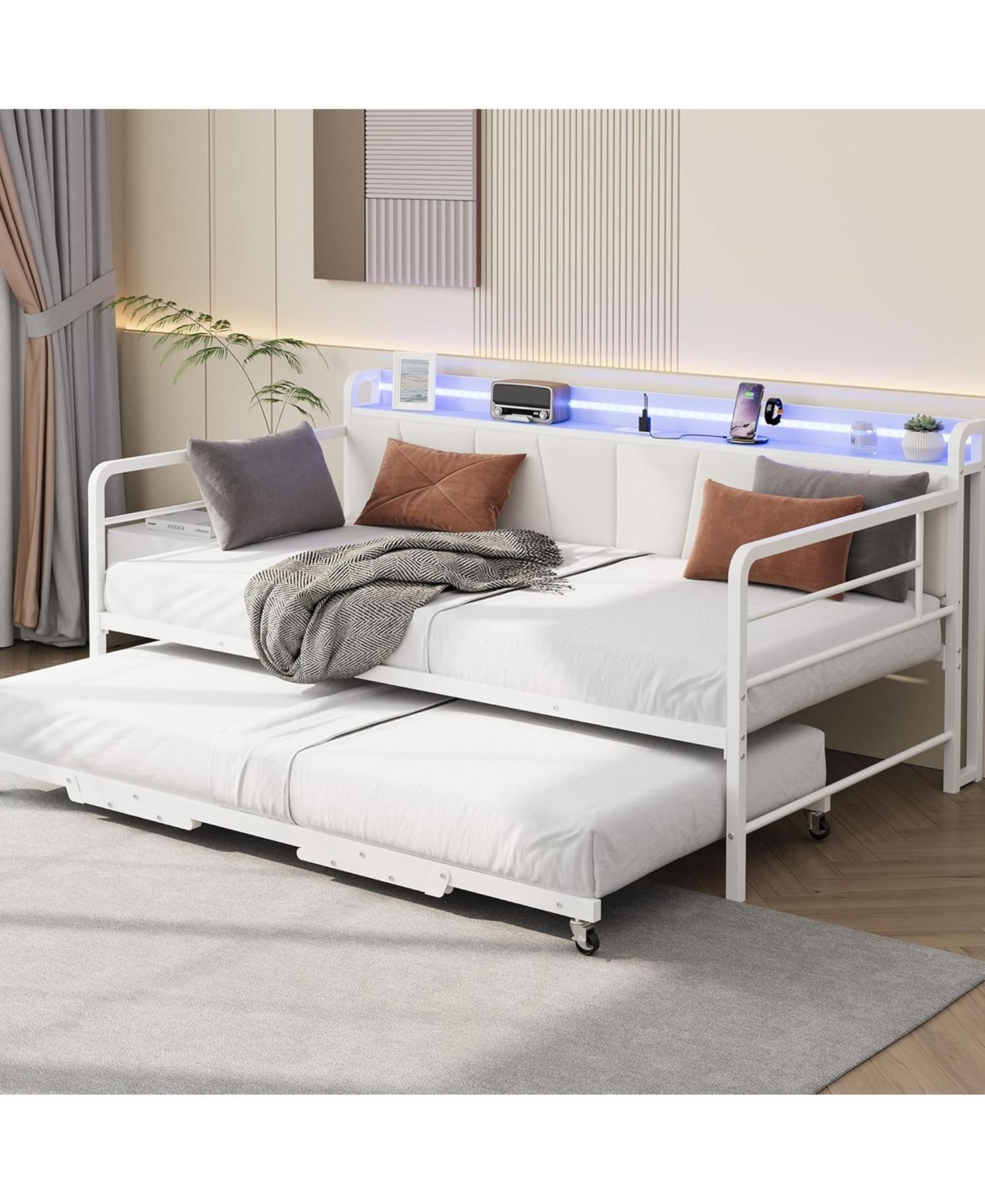 Click here for gaomon twin daybed with pop-up trundle  linen upho... prices