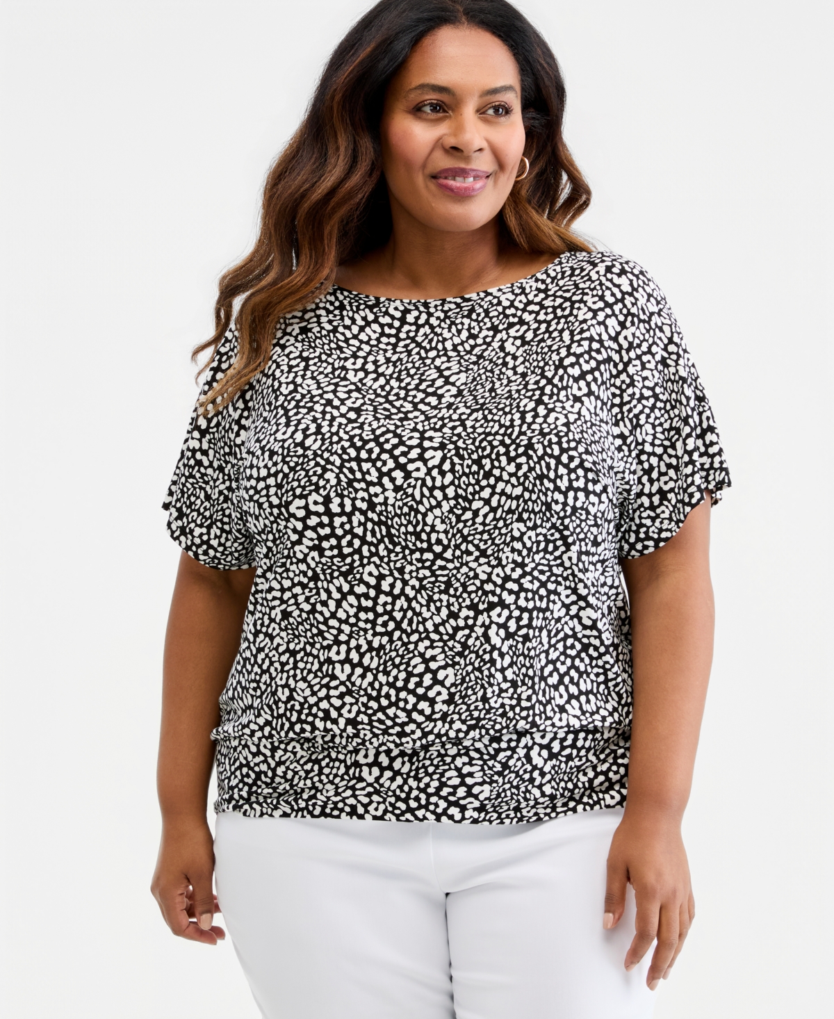Click here for Jm Collection Plus Size Graphic Leopard Banded Bot... prices
