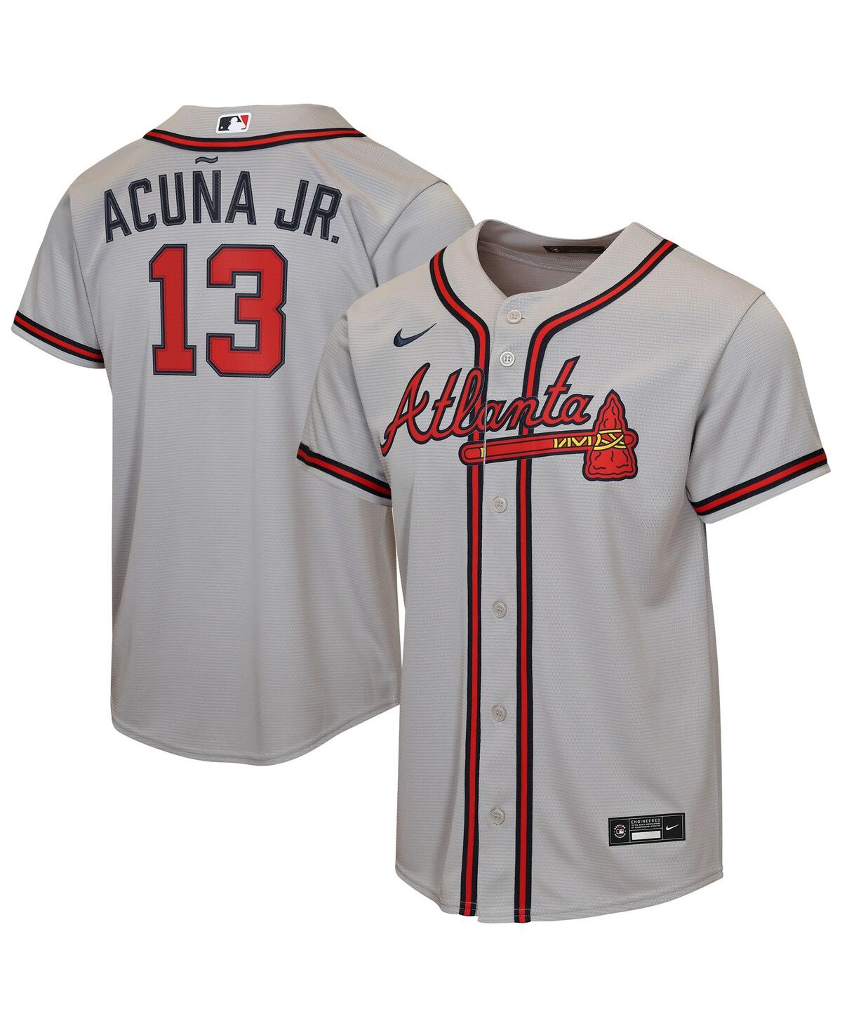 Click here for Nike Big Boys and Girls Ronald Acuna Jr. Gray Atla... prices