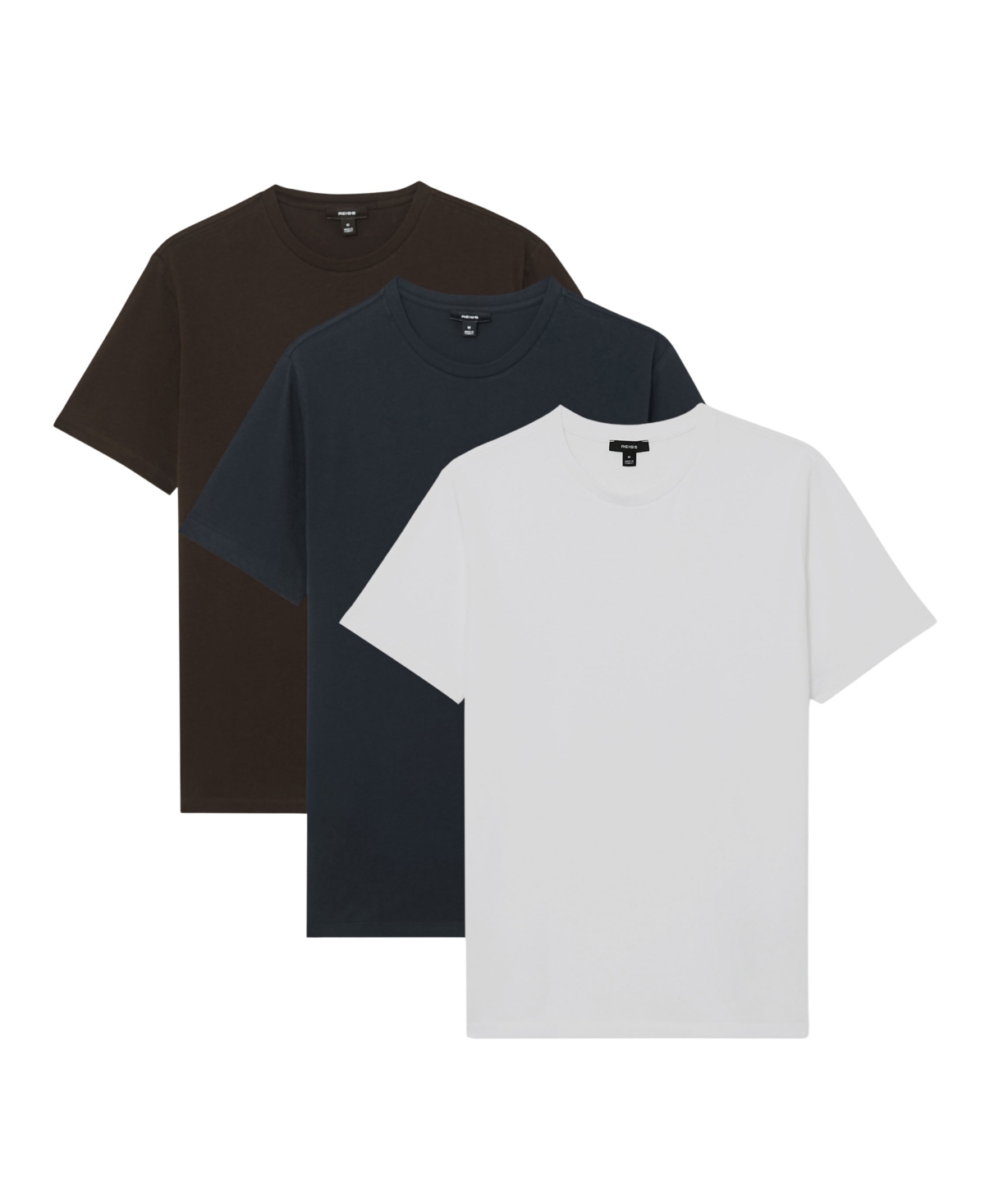 Click here for Reiss Mens 3-Pack Of Crew Neck T-Shirt - White/Nav... prices