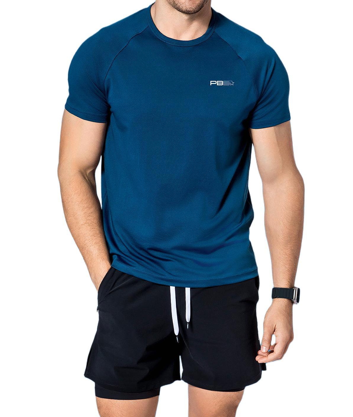 Click here for PB5star Mens Core Performance Tee - Medium Blue prices
