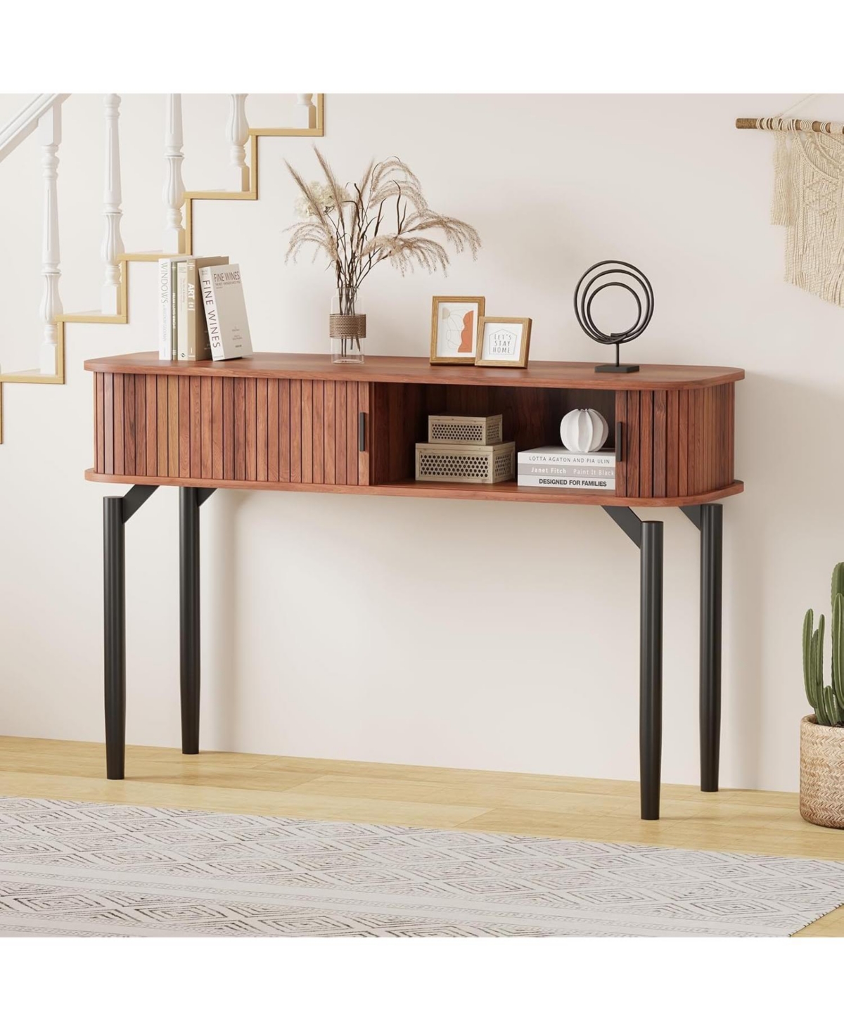 Click here for gaomon 47 Narrow Console Table with Fluted Sliding... prices
