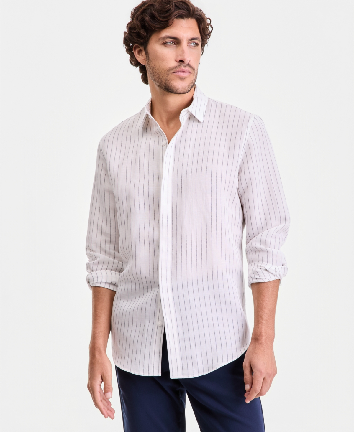 Click here for Alfani Mens Long-Sleeve Striped Button-Up Shirt  M... prices